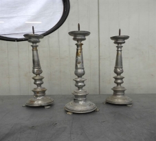 Lotto di 3 candelabri in ottone - candelabro